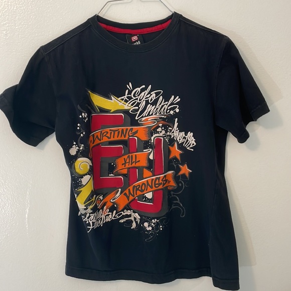 Ecko Unlimited | Shirts & Tops | Echo Unltd Small Black T Shirt Writing ...